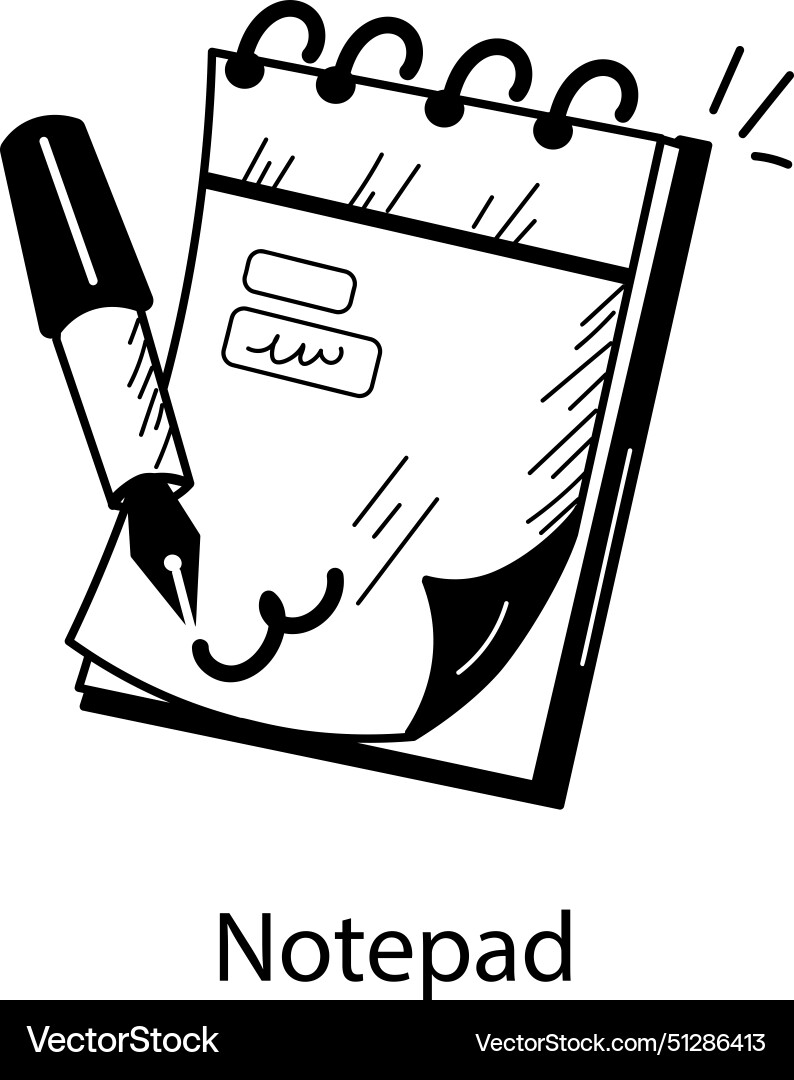 Notepad Royalty Free Vector Image - VectorStock