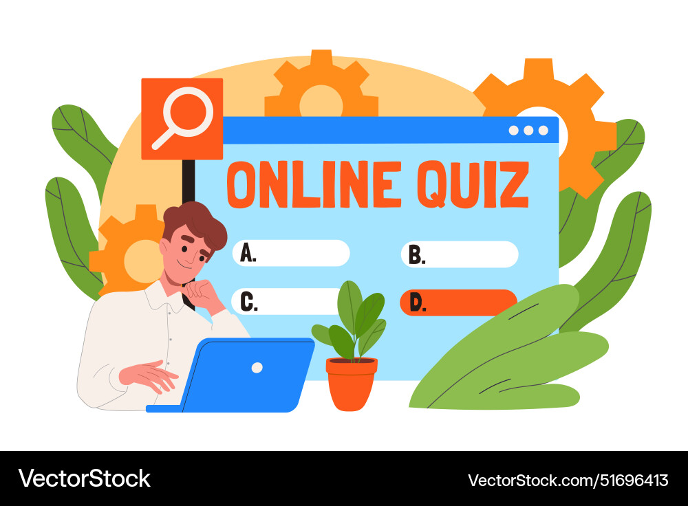 Online quiz concept Royalty Free Vector Image - VectorStock