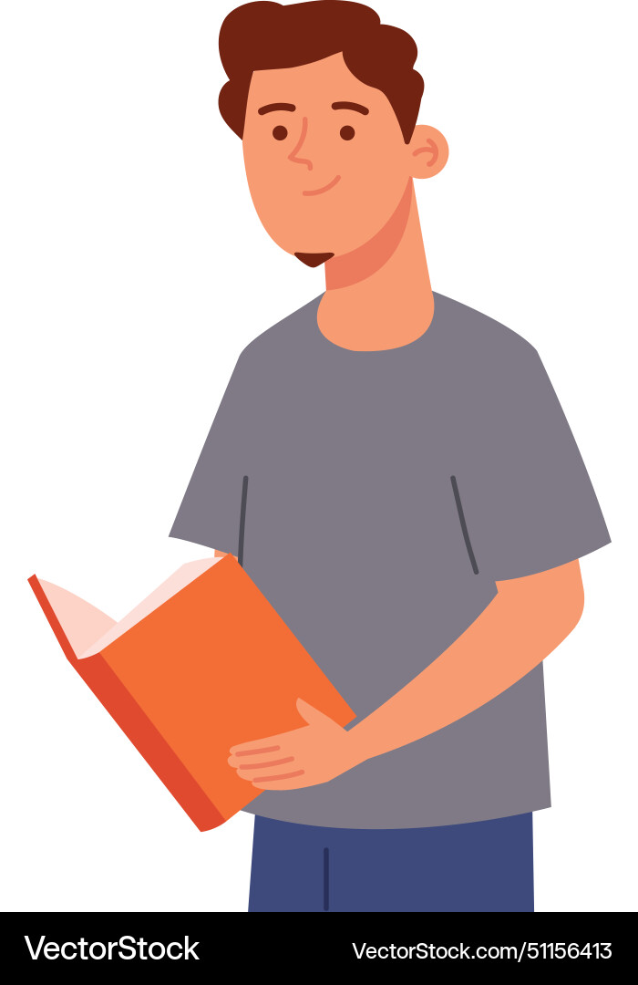 Reader with a book Royalty Free Vector Image - VectorStock