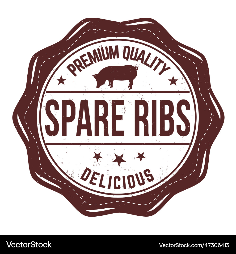 Spare ribs grunge rubber stamp Royalty Free Vector Image