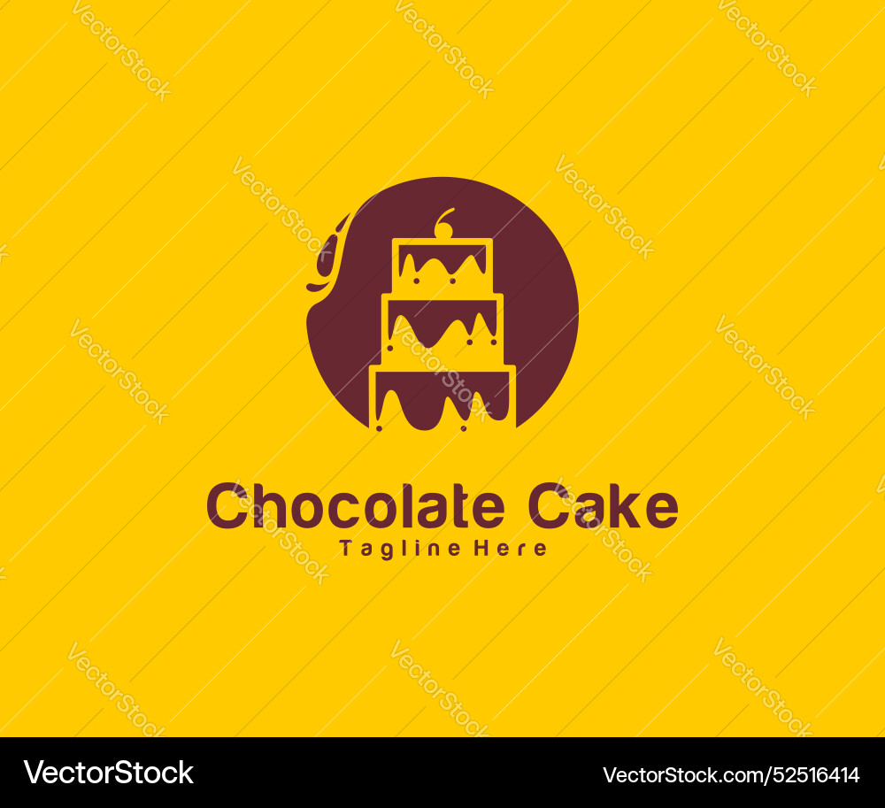 Chocolate cake logo design concept cake logo Vector Image