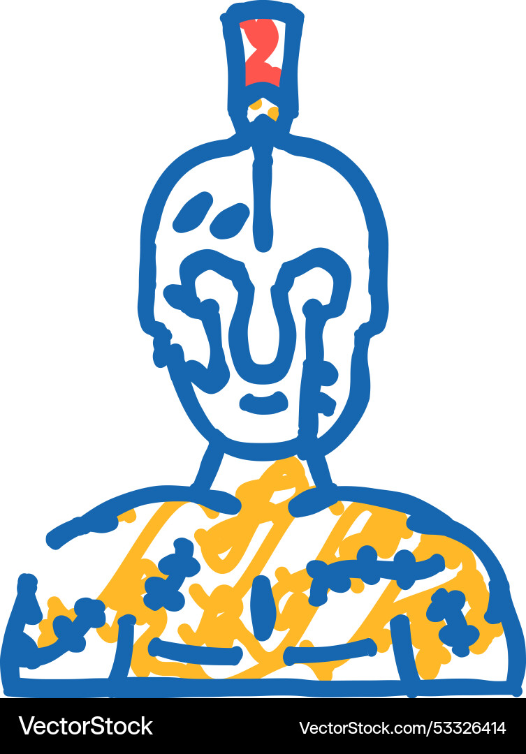 Gladiator battle spartan roman icon doodle Vector Image