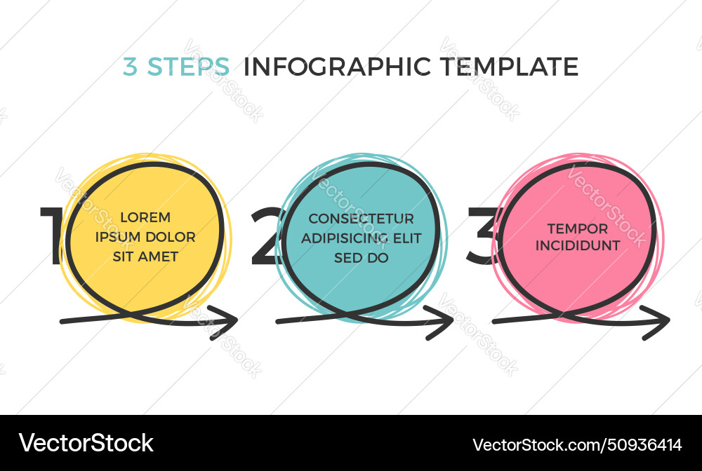 Infographic template with 3 steps Royalty Free Vector Image