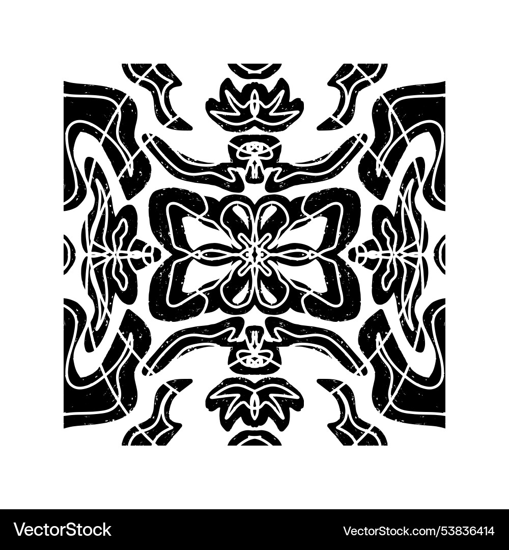 Intricate black pattern with symmetrical Vector Image