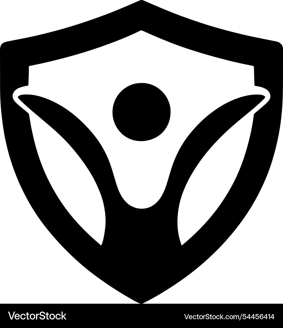 Person protected by shield icon Royalty Free Vector Image