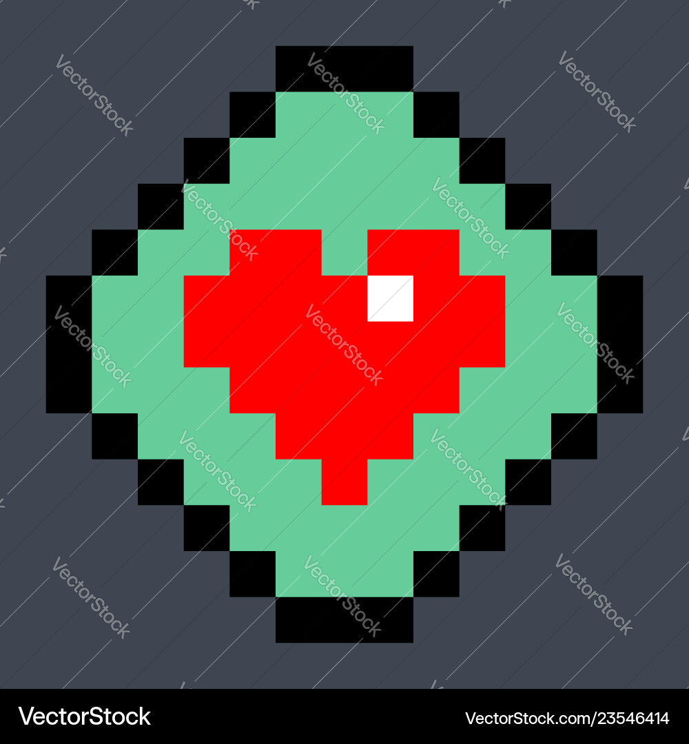 Red heart in pixel art style Royalty Free Vector Image
