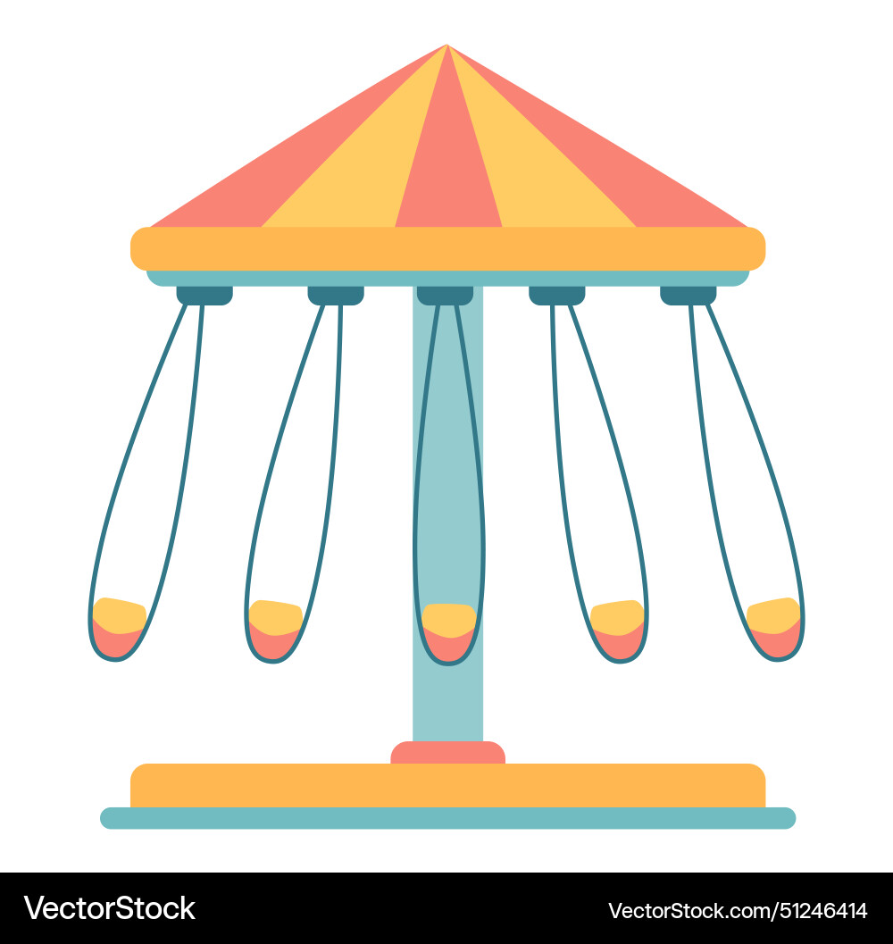 Swing carousel in flat design attraction Vector Image
