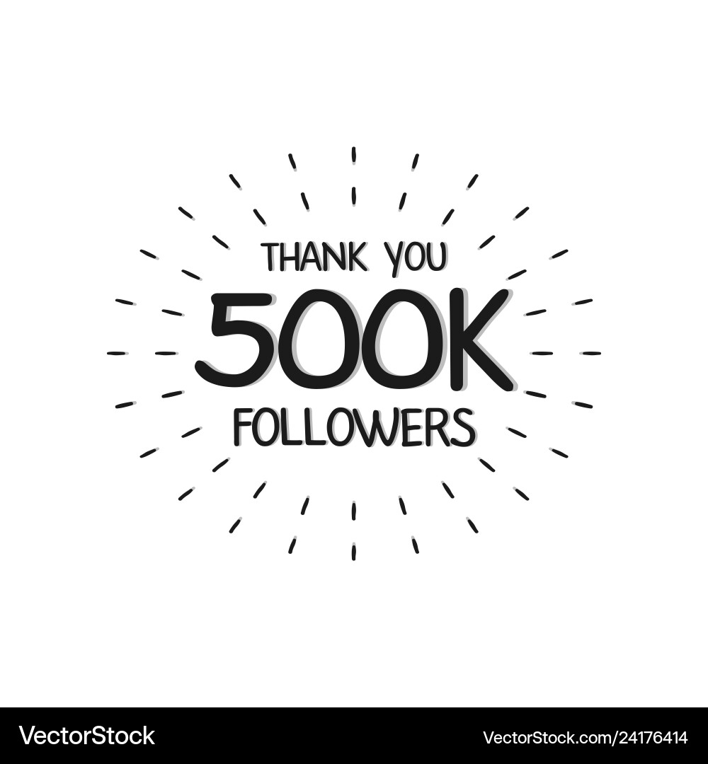 Thank you letters for follower Royalty Free Vector Image