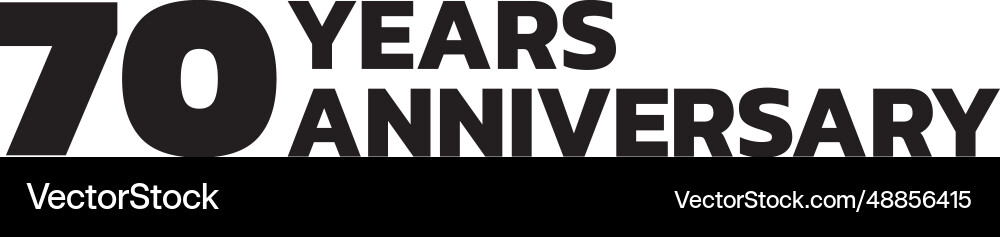 70 years anniversary logo design 70th birthday Vector Image