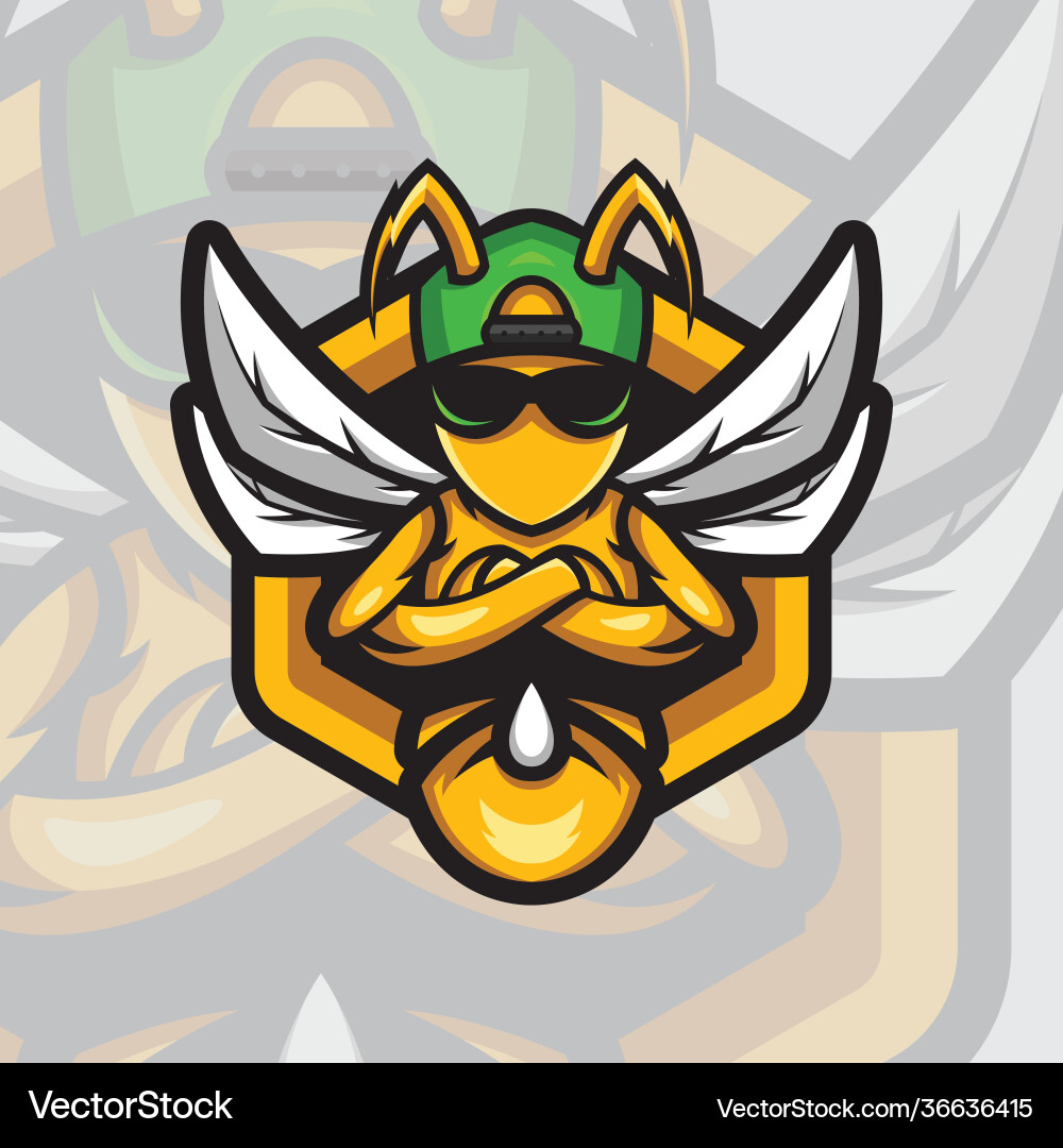 Bee logo mascot design sport with modern Vector Image