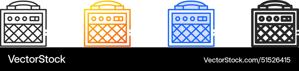 Combo iconthin linear gradient blue stroke Vector Image