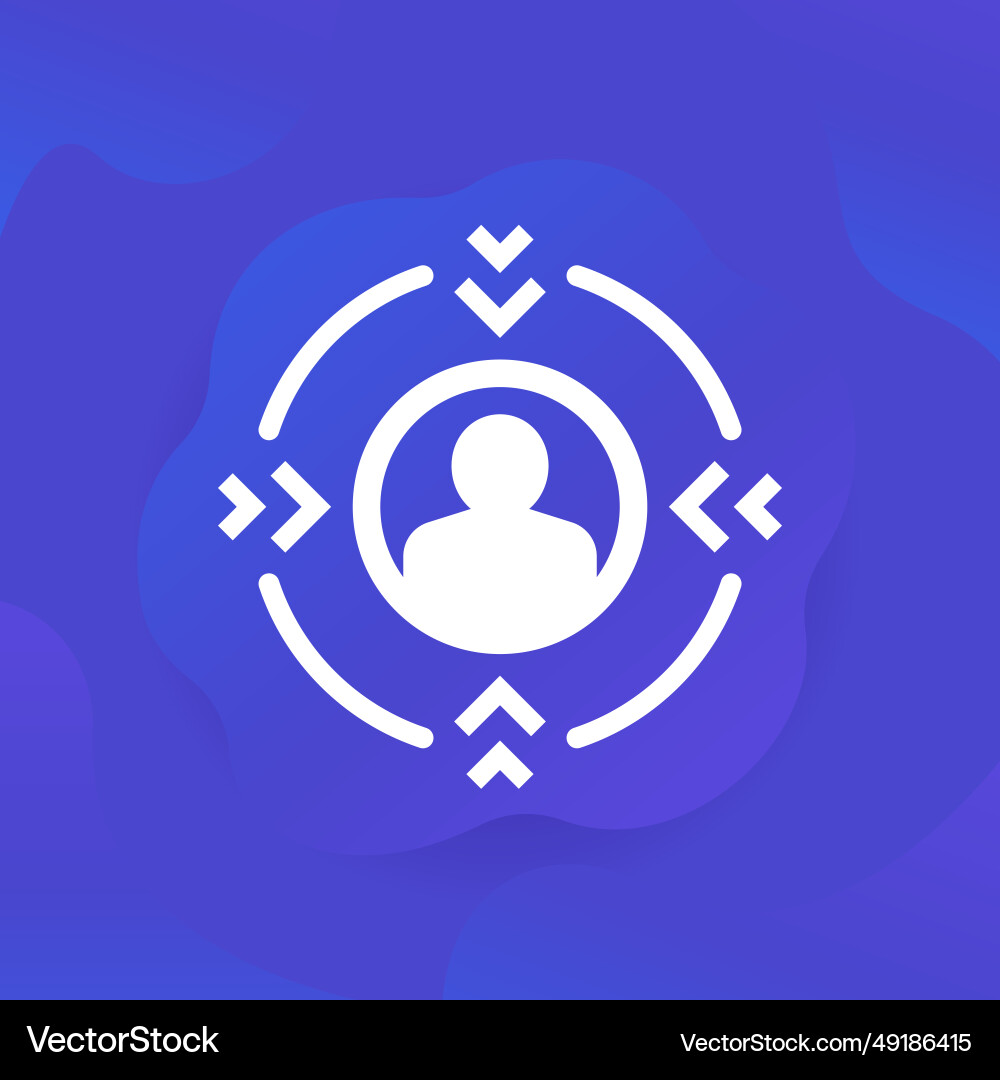 Focus on client icon customer centricity concept Vector Image