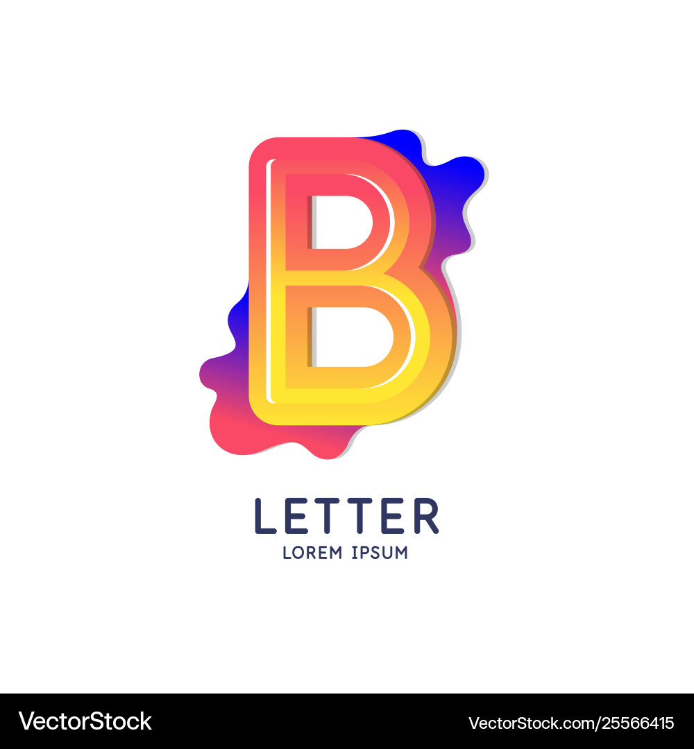 Letter b latin alphabet display Royalty Free Vector Image