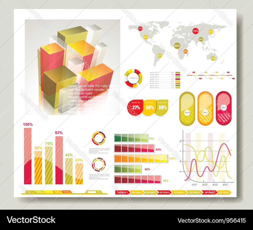 Map and graphs Royalty Free Vector Image - VectorStock