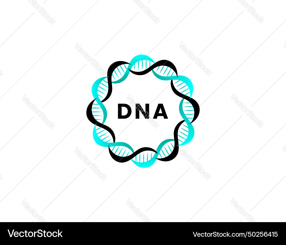 Modern rounded helix dna logo design template Vector Image