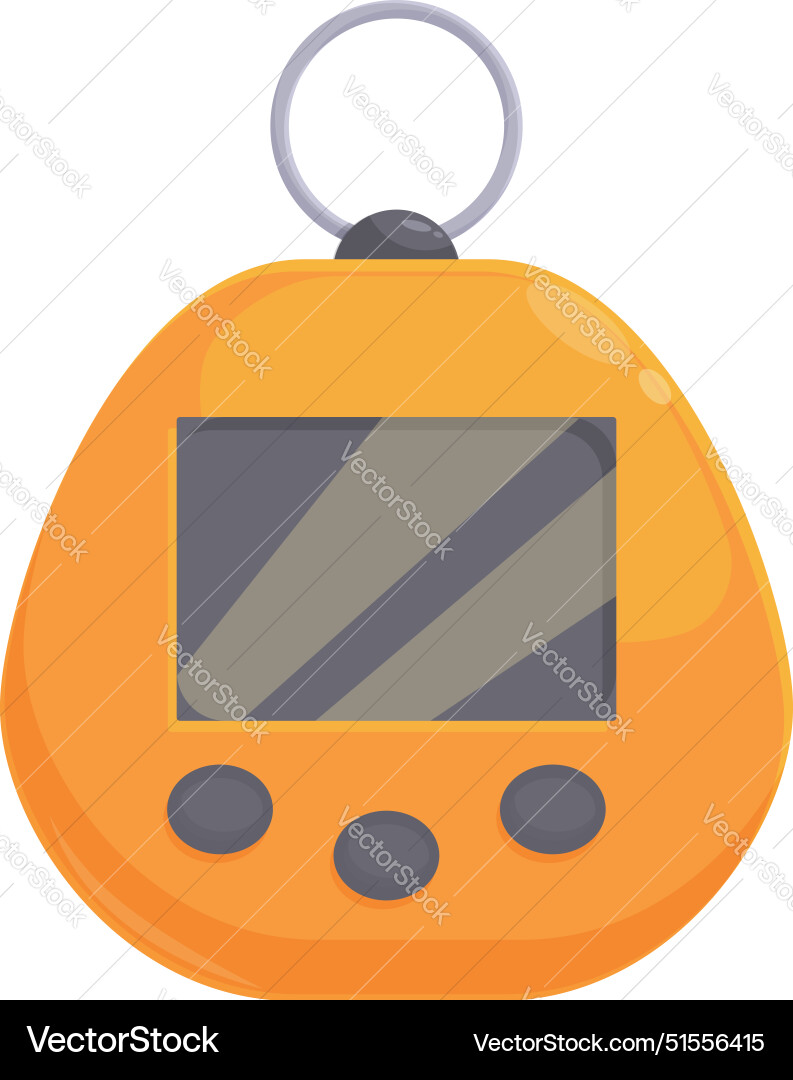 Orange electronic keychain game with three buttons