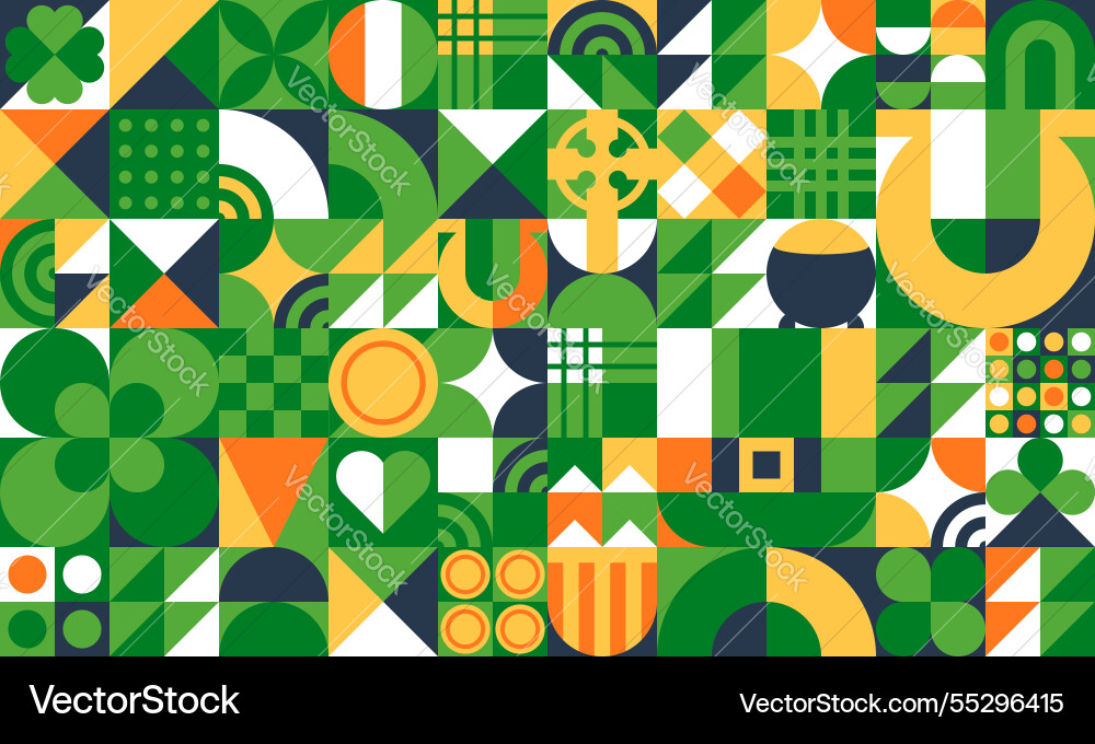 Patrick day geometric background festive pattern Vector Image