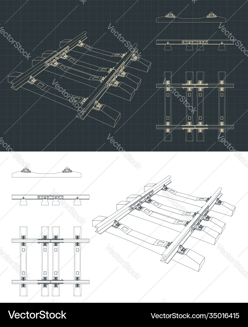Railway track drawings Royalty Free Vector Image