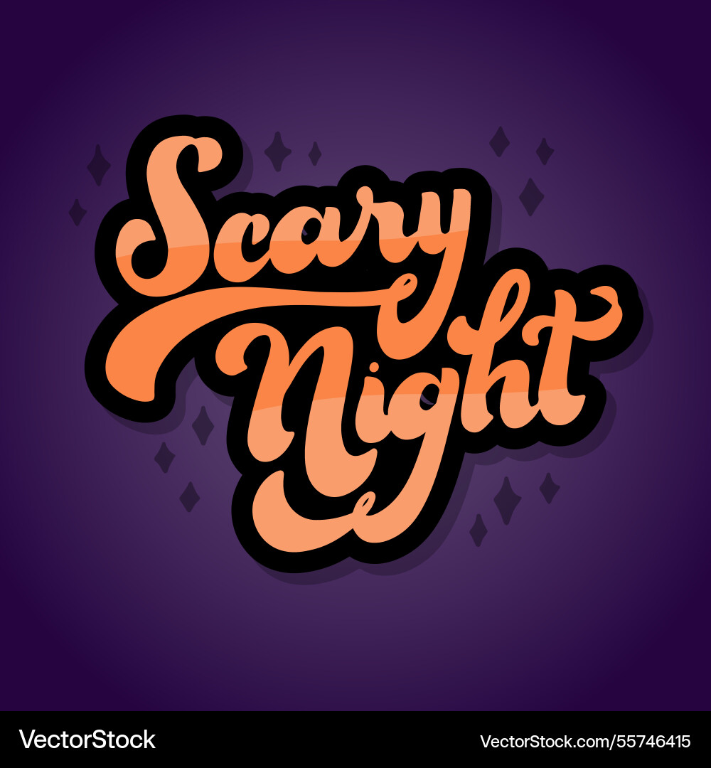 Scary night lettering background Royalty Free Vector Image