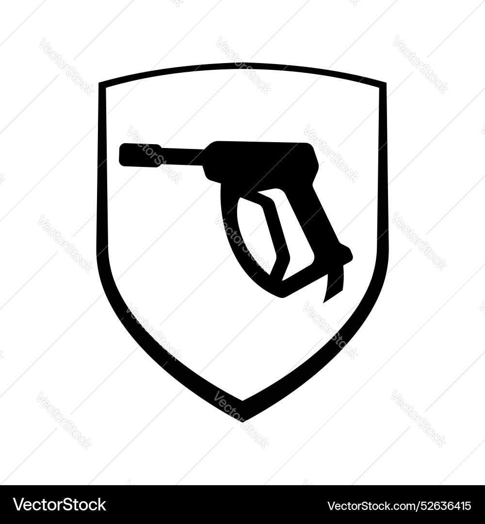 Spray gun shield logo symbol Royalty Free Vector Image