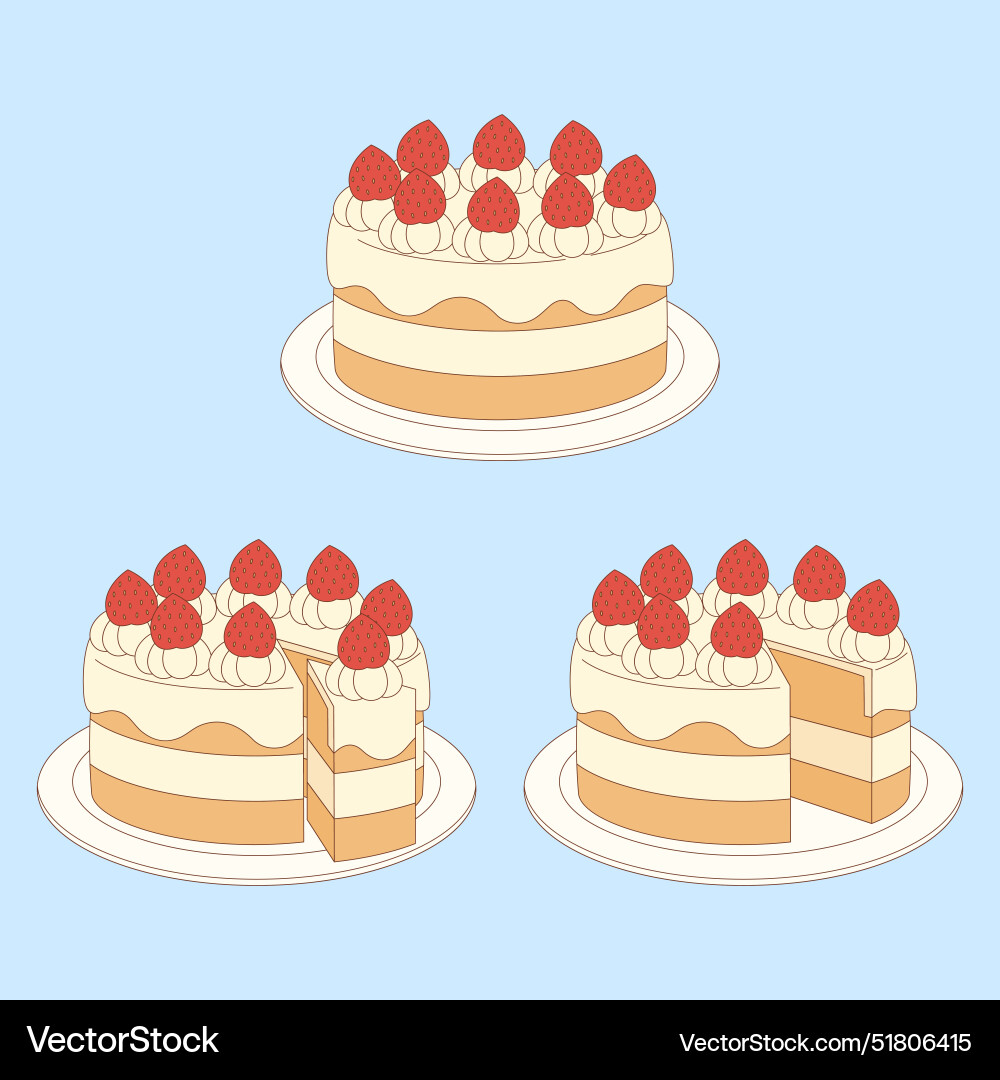 Strawberry shortcake Royalty Free Vector Image