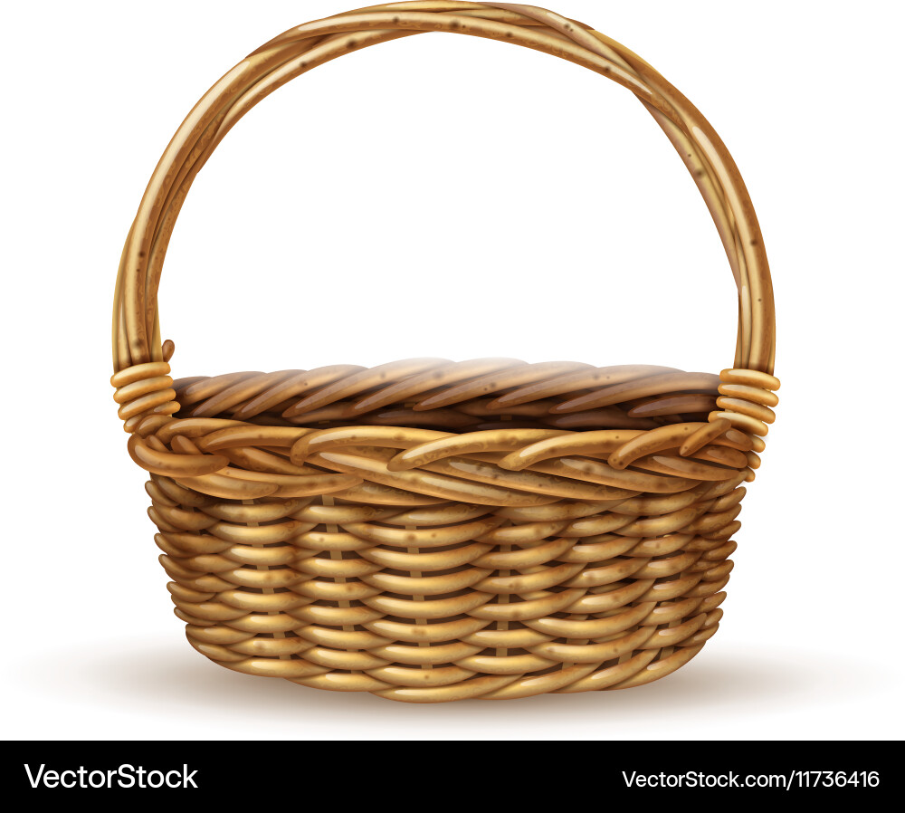 Basket realistic side view image Royalty Free Vector Image