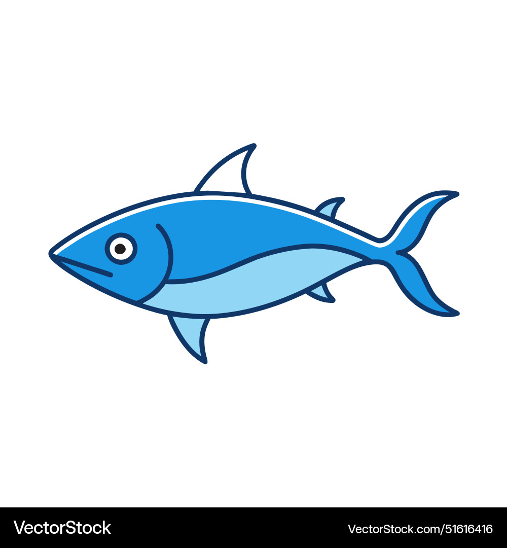 Bluefin tuna fish lies icon Royalty Free Vector Image