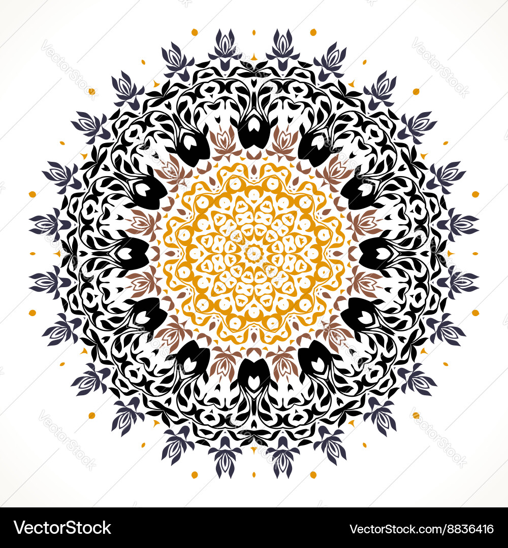 Madala round ornament Royalty Free Vector Image