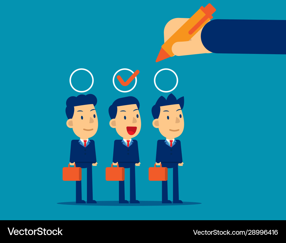 Manager hand selection employee appropriate Vector Image