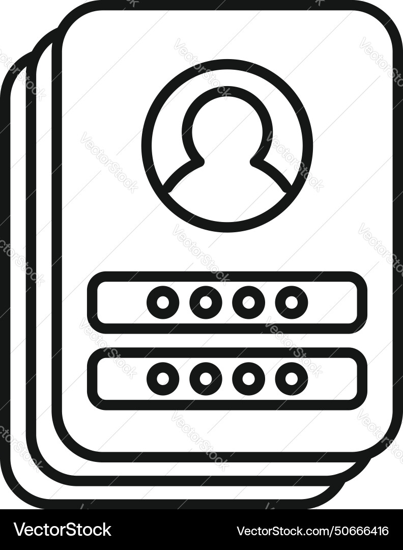 New form sign in icon outline step data Royalty Free Vector
