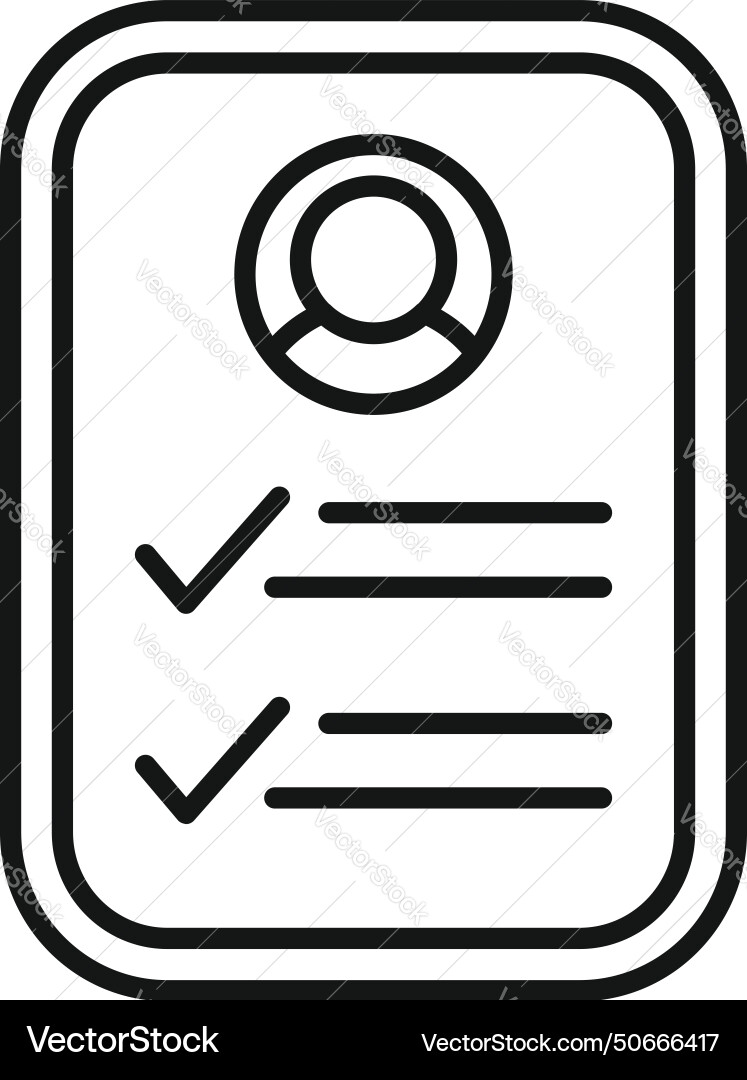 Approved tablet online user icon outline Vector Image