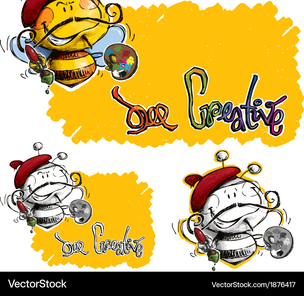 Bee creative Royalty Free Vector Image - VectorStock
