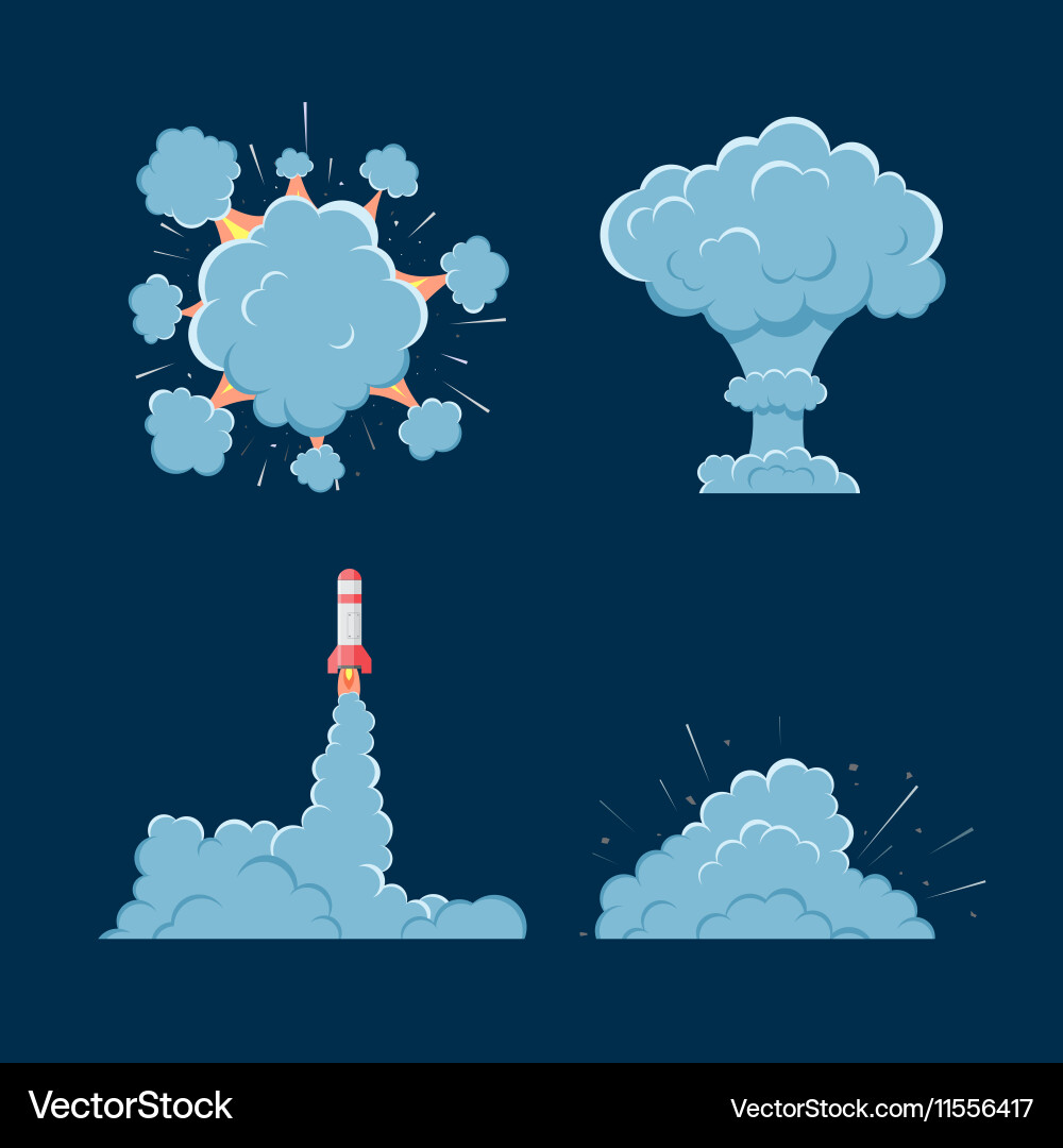 Cartoon bomb explosion with smoke Royalty Free Vector Image