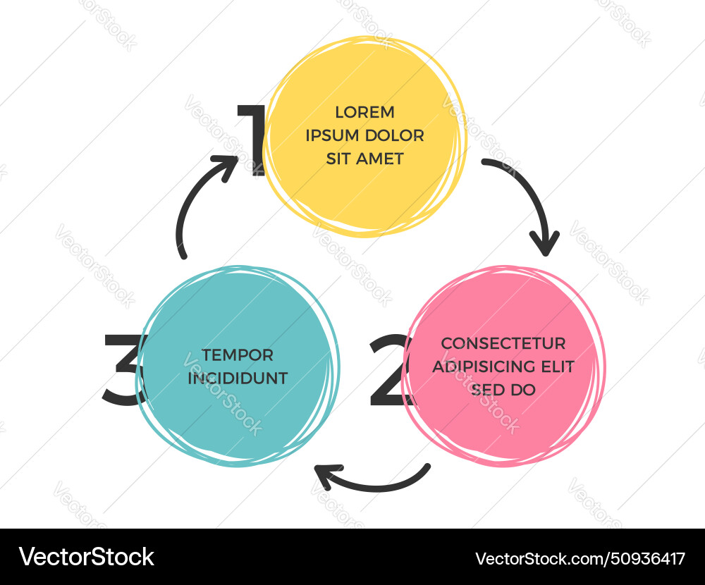 Circle diagram template - three elements Vector Image