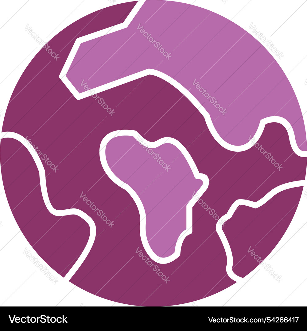 Earth glyph two colour icon Royalty Free Vector Image