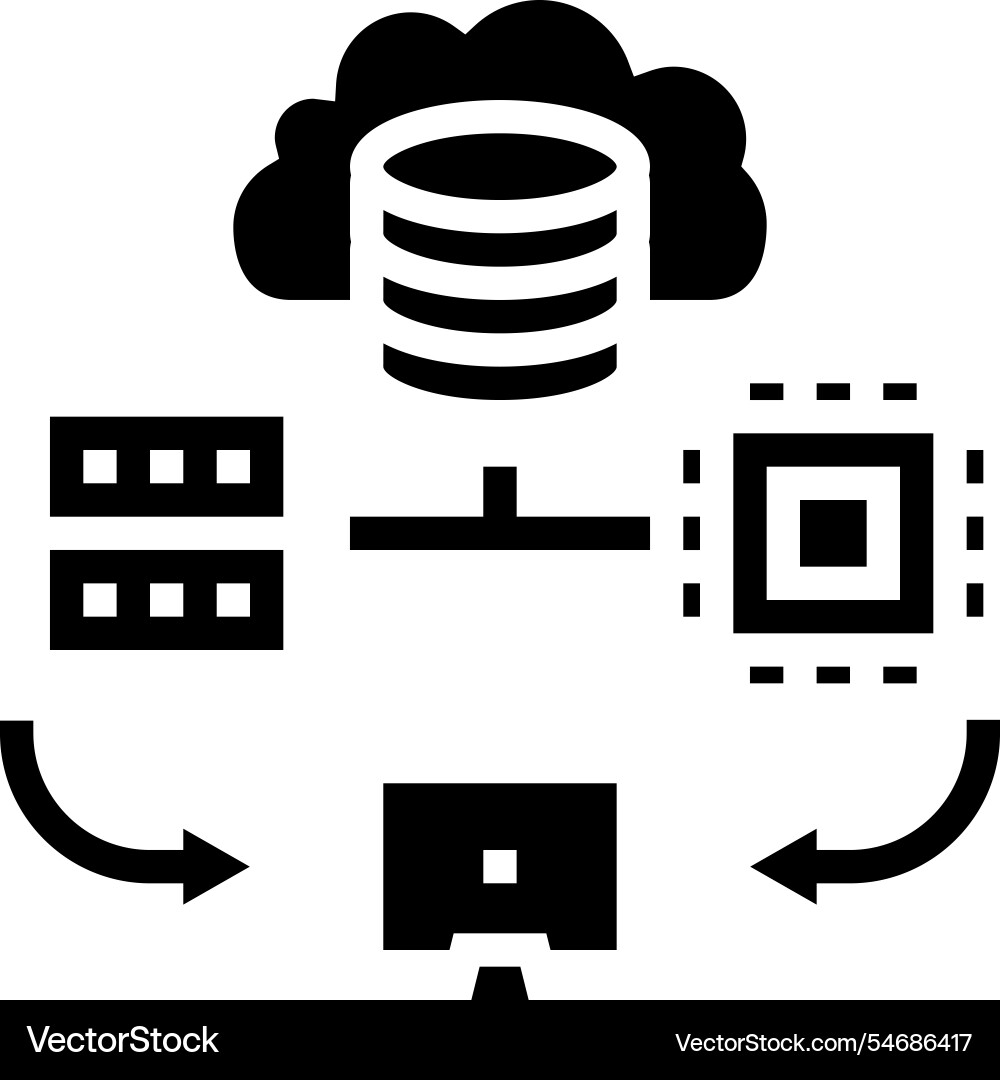 Edge computing node data center glyph icon Vector Image Edge computing node data center glyph icon Vector Image