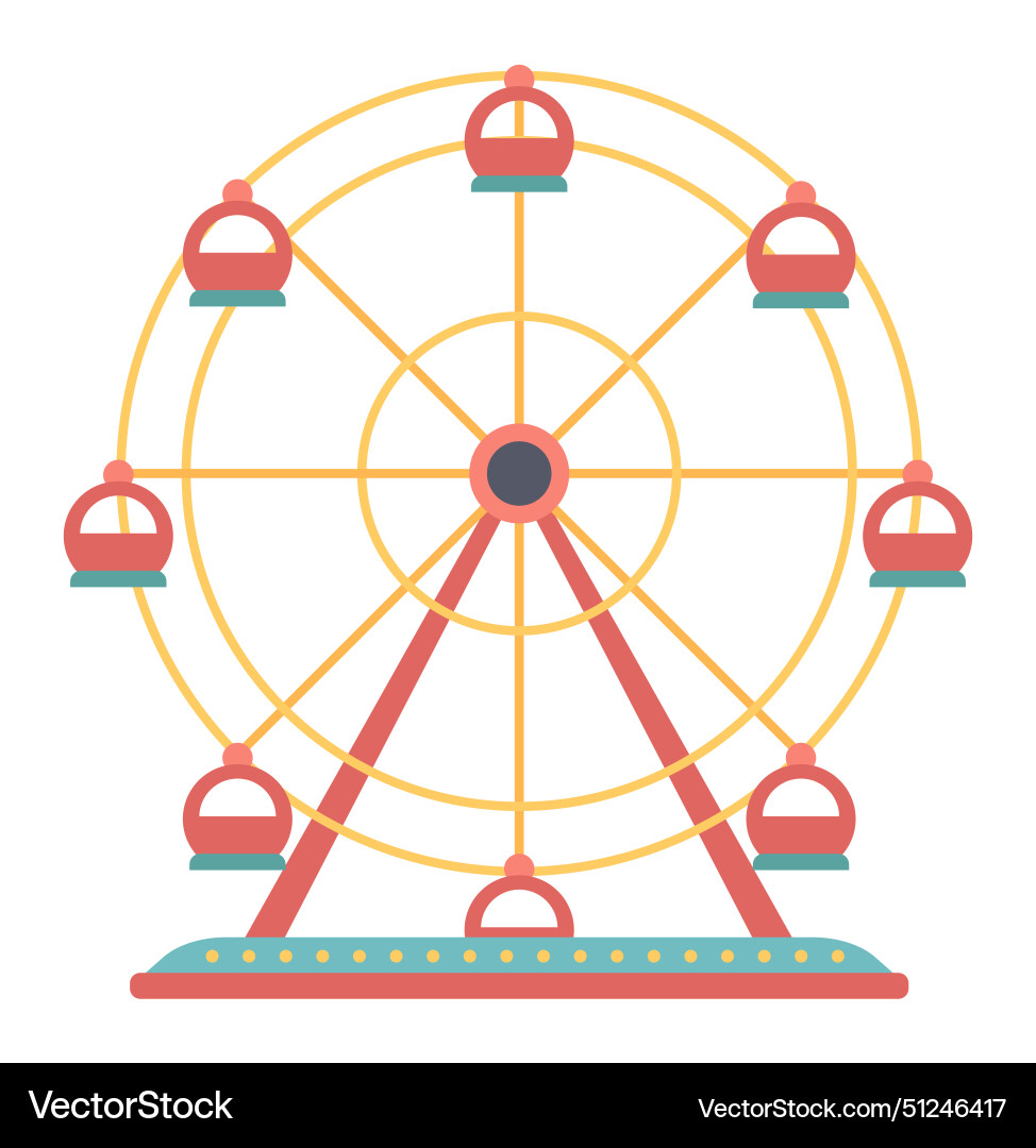 Ferris wheel in flat design entertainment Vector Image