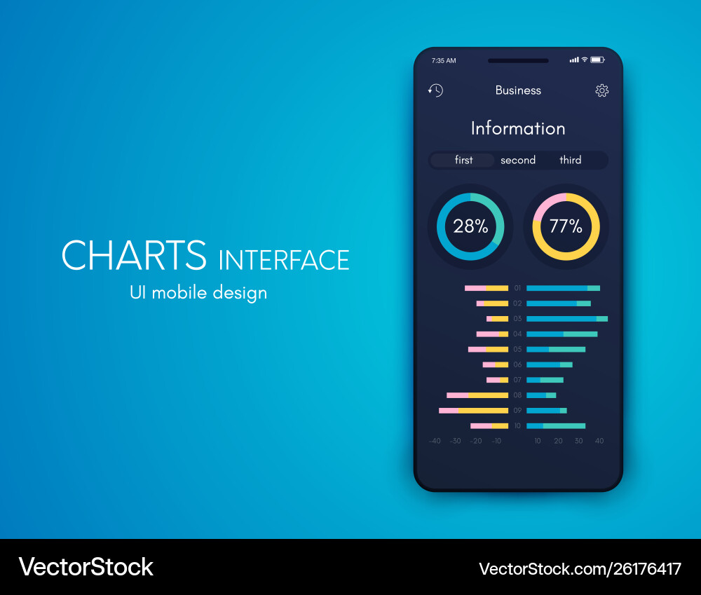 Graphics mobile infographics with four Royalty Free Vector