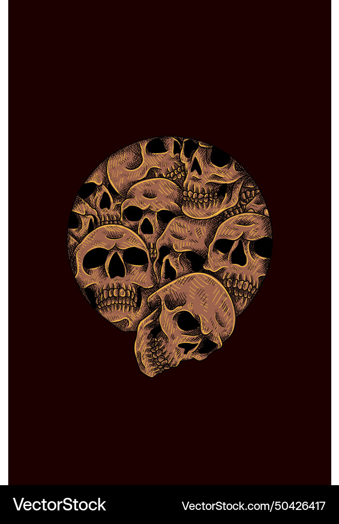Many human skull Royalty Free Vector Image - VectorStock