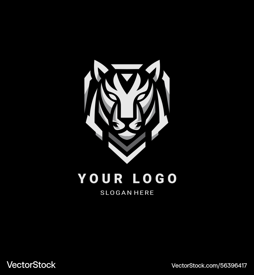 Modern geometric tiger logo design Royalty Free Vector Image