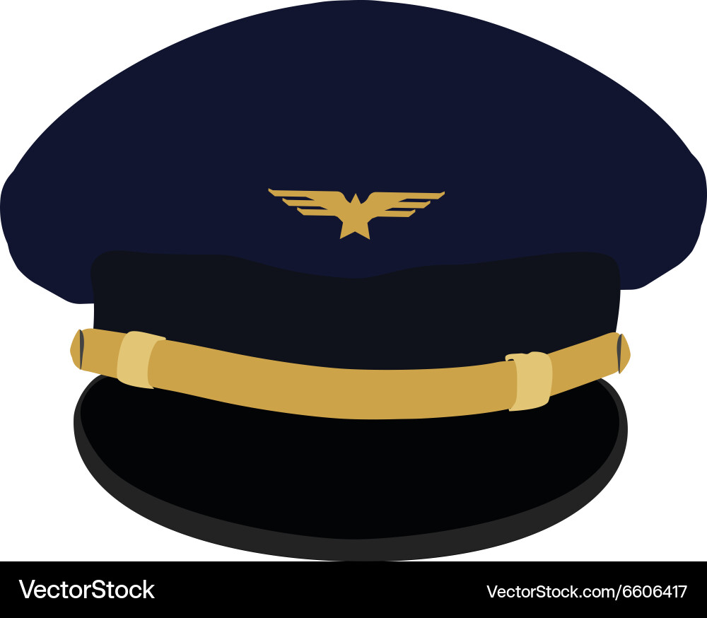 Pilot cap with badge Royalty Free Vector Image