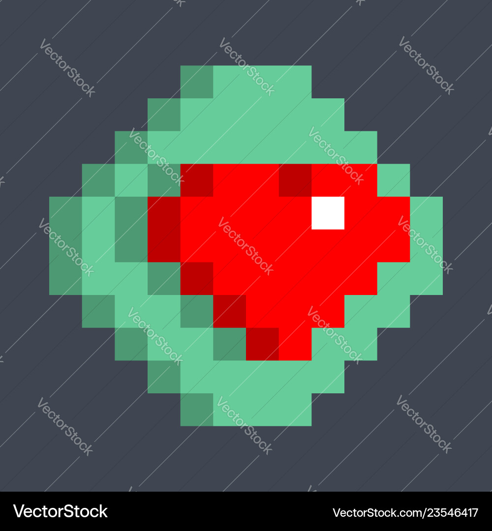 Red heart in pixel art style Royalty Free Vector Image