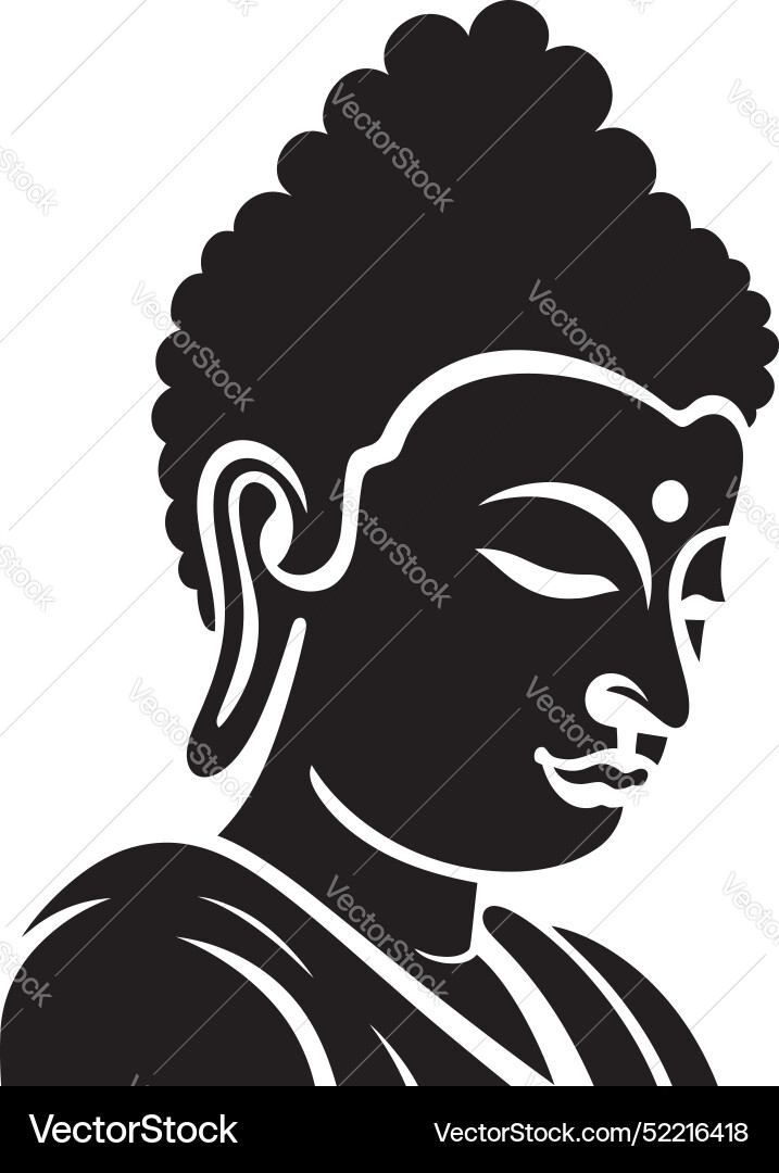 Divine tranquility lord buddha black icon Vector Image