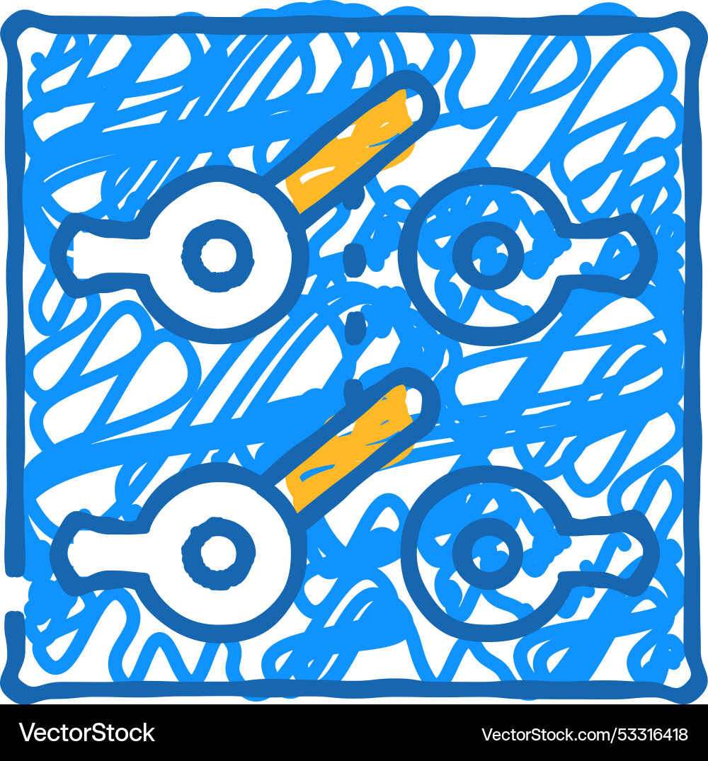 Dpdt electronic device icon doodle Royalty Free Vector Image