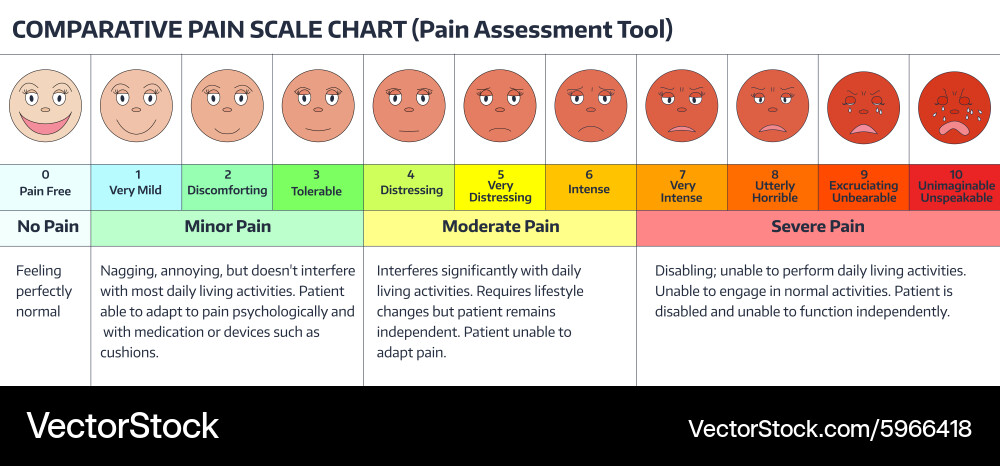 Faces - pain scale chart Royalty Free Vector Image