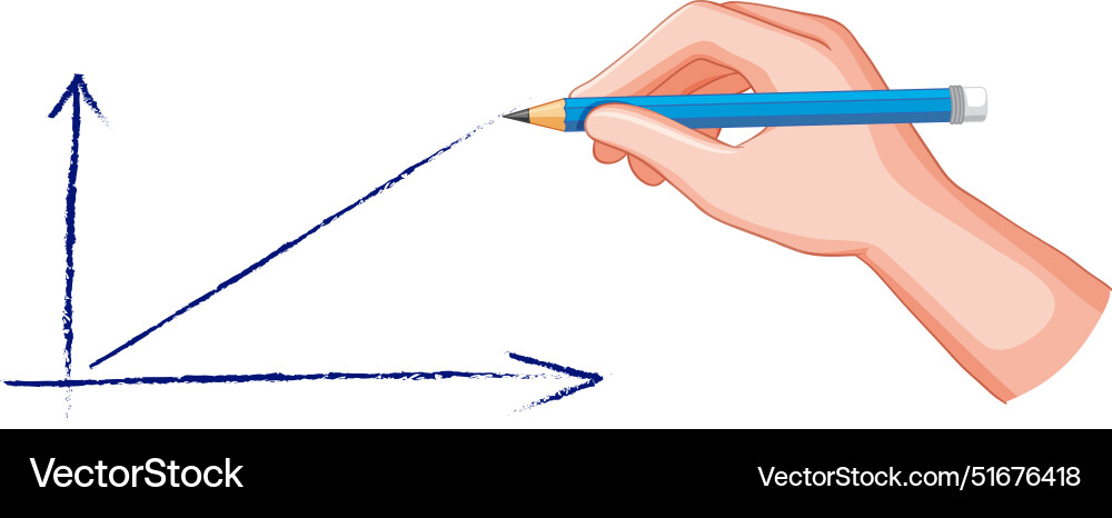 Hand drawing a graph with pencil Royalty Free Vector Image