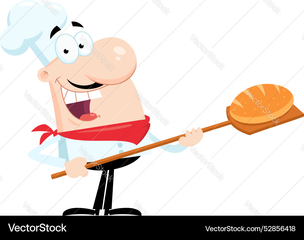 Happy chef baker man cartoon character Royalty Free Vector