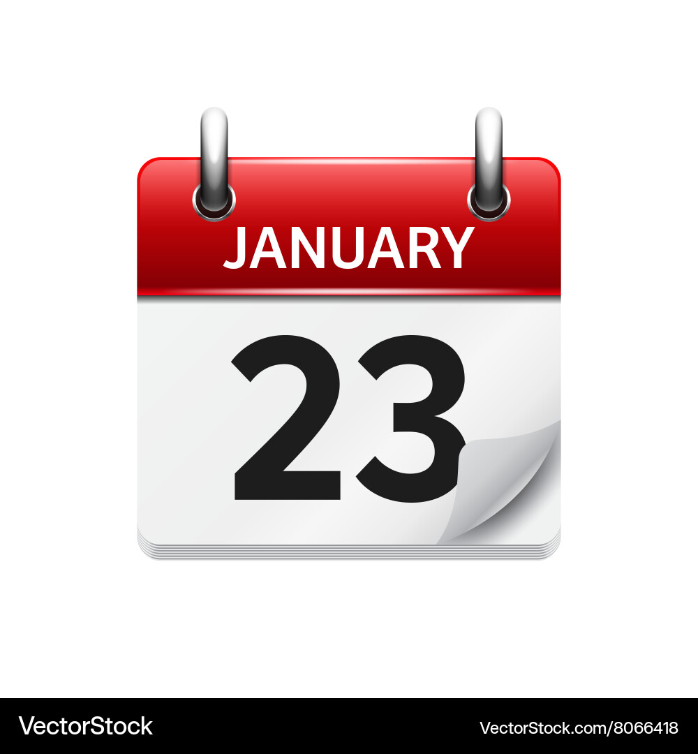 January 23 flat daily calendar icon date Vector Image