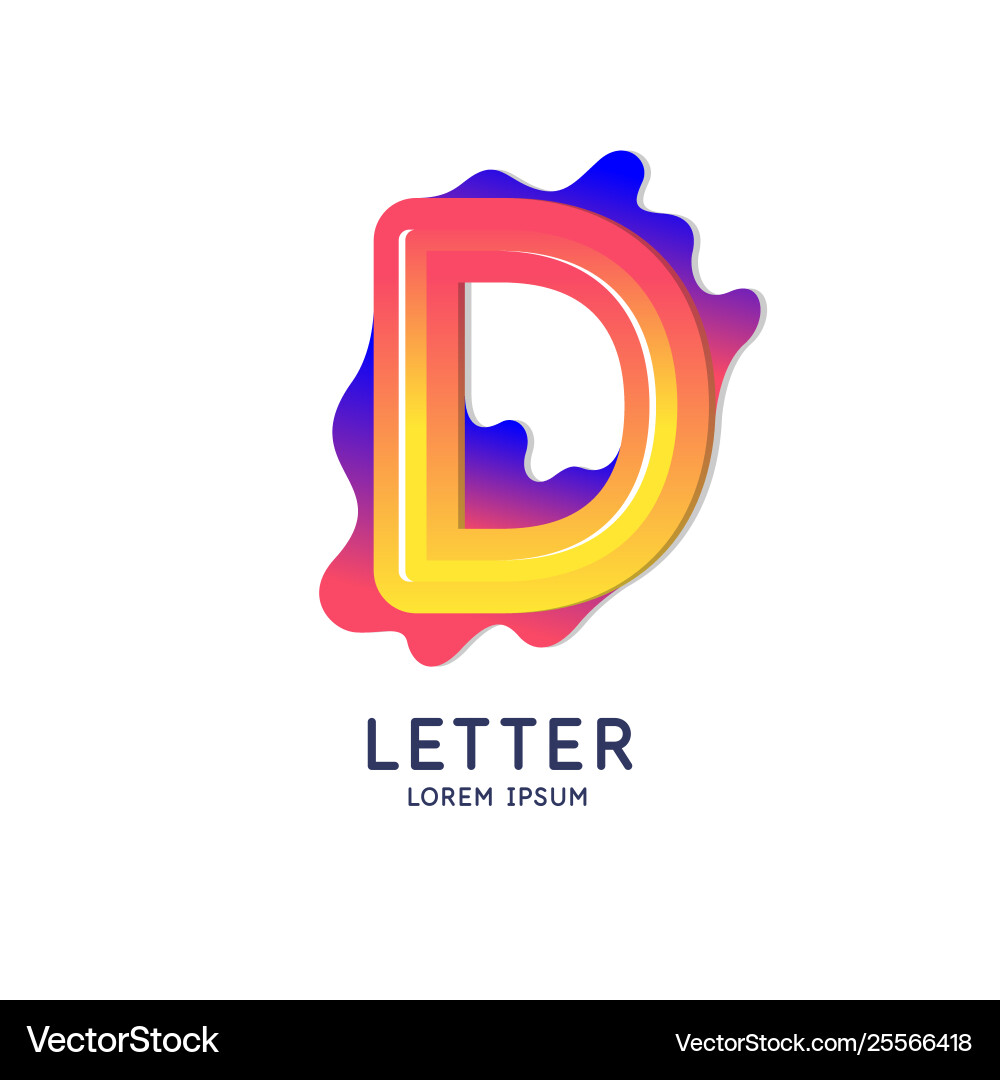 Letter d latin alphabet display Royalty Free Vector Image