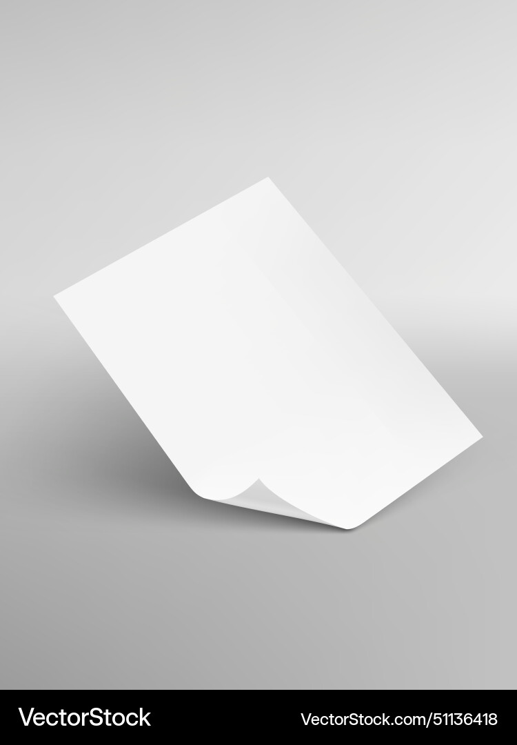 Paper sheet with folded corner and shadow Vector Image